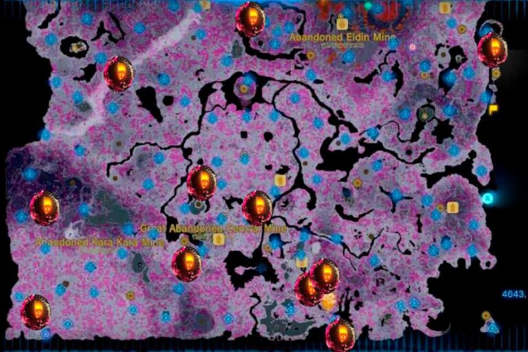 Mapa de Hinox en Zelda Tears of the Kingdom (Localizaciones)